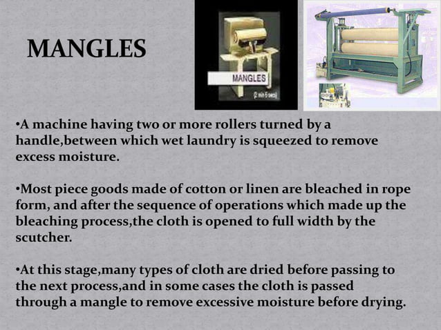 Finishing 1: Padding Mangles Stentering machine | PPTX | Needlework ...