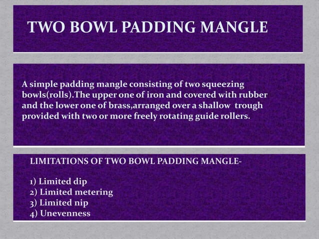 Finishing 1: Padding Mangles Stentering machine | PPTX | Needlework ...