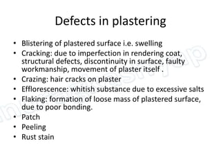 Finishing and other methods of construction, scaffolding, shoring ...