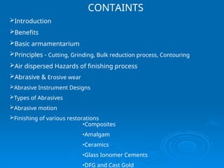 Finishing and Polishing of Restorations. | PPT