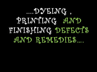 Finishing defects | PPT