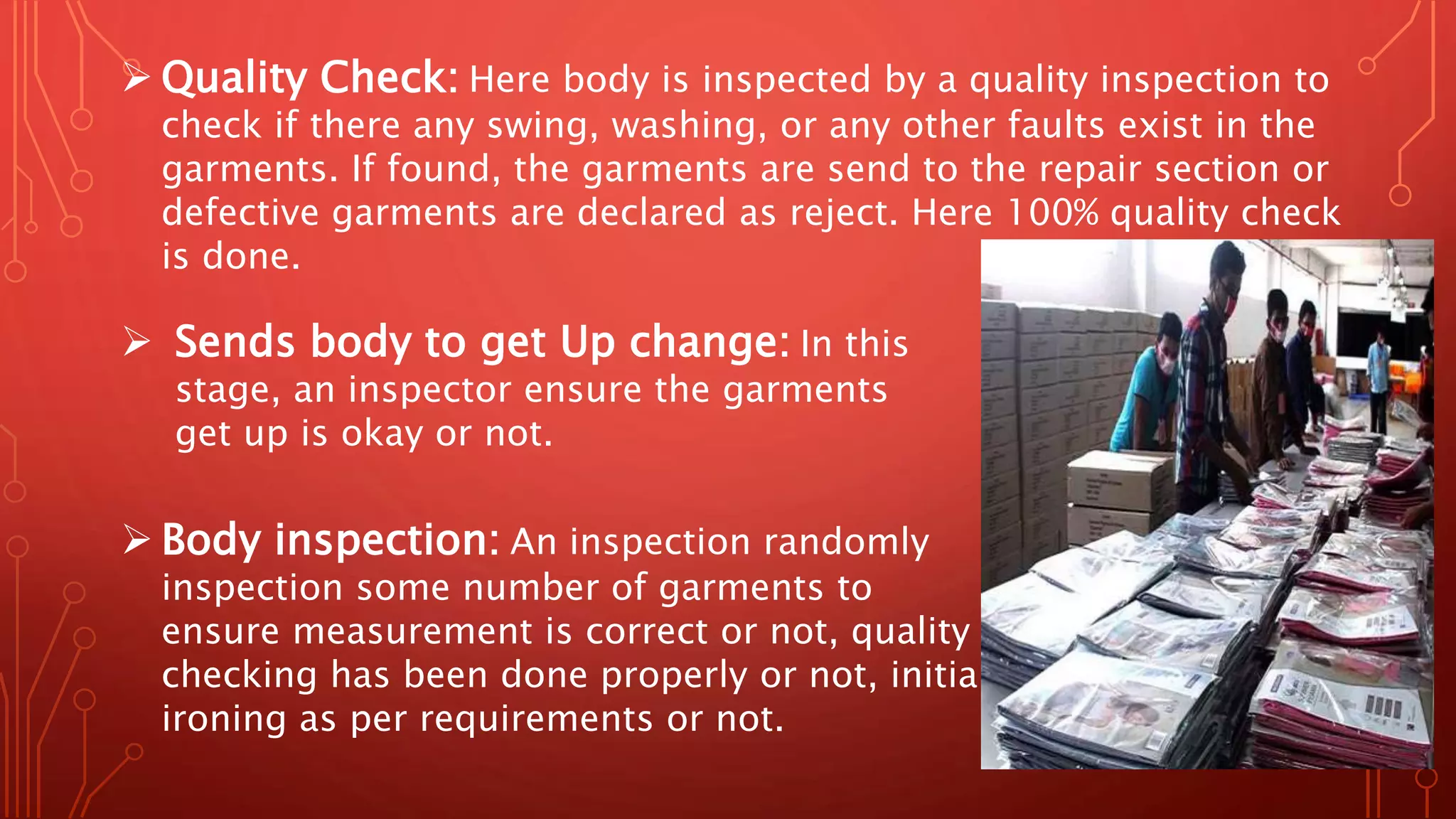 Finishing department of a garments industry | PPTX