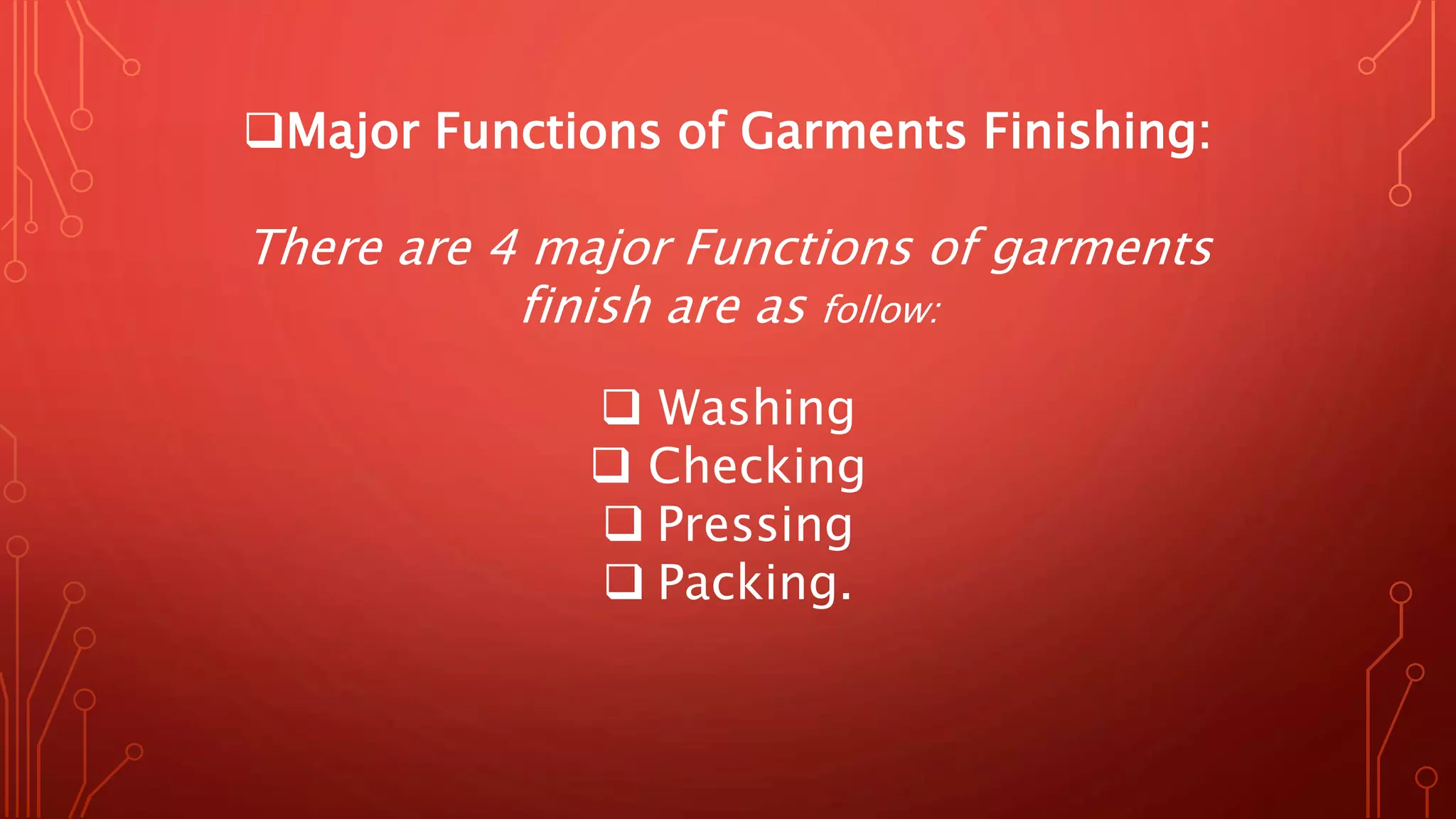 Finishing department of a garments industry | PPTX