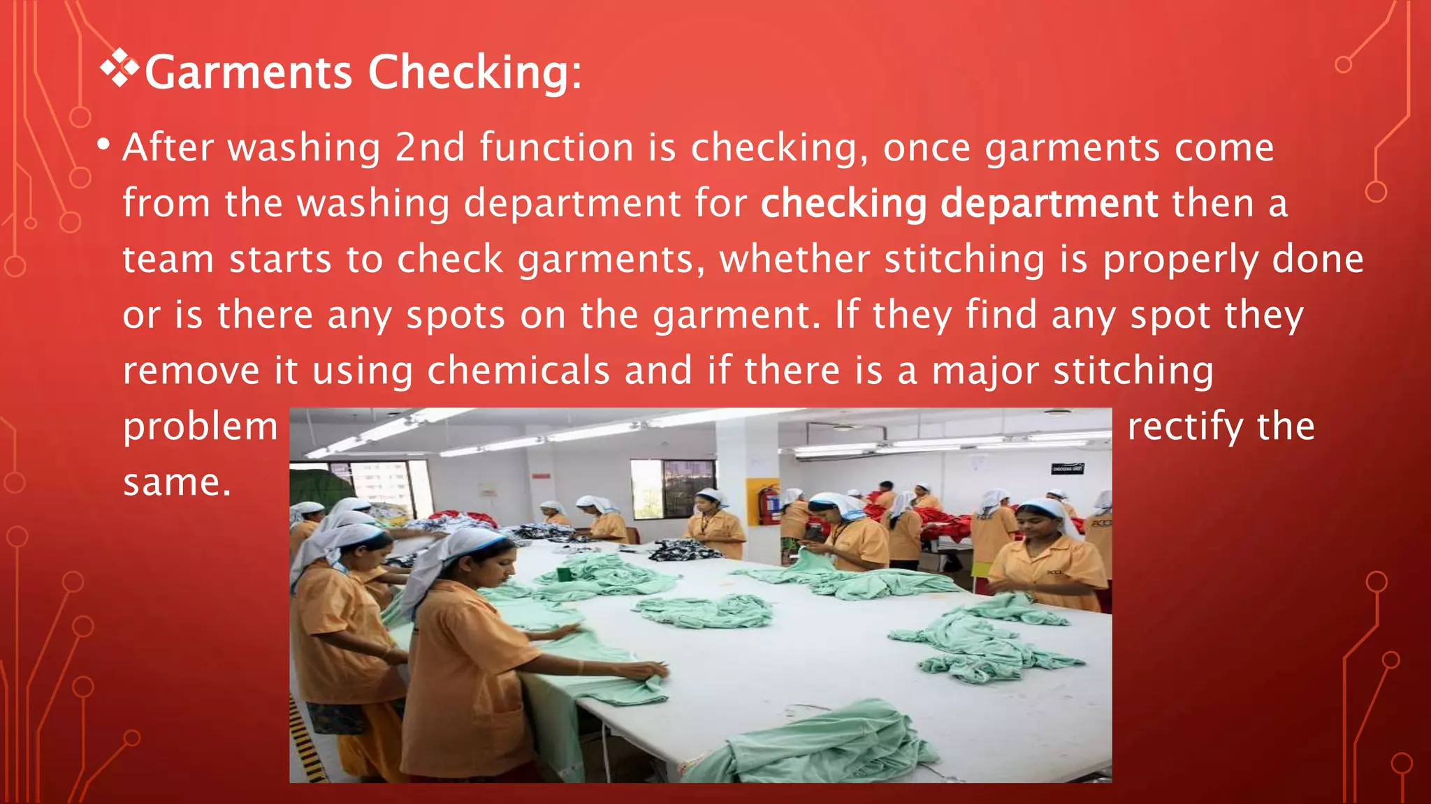 Finishing department of a garments industry | PPTX