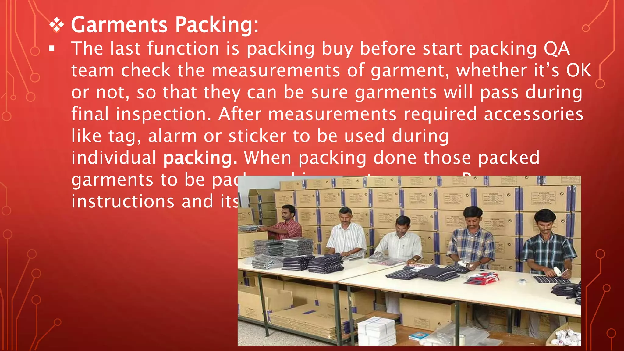 Finishing department of a garments industry | PPTX