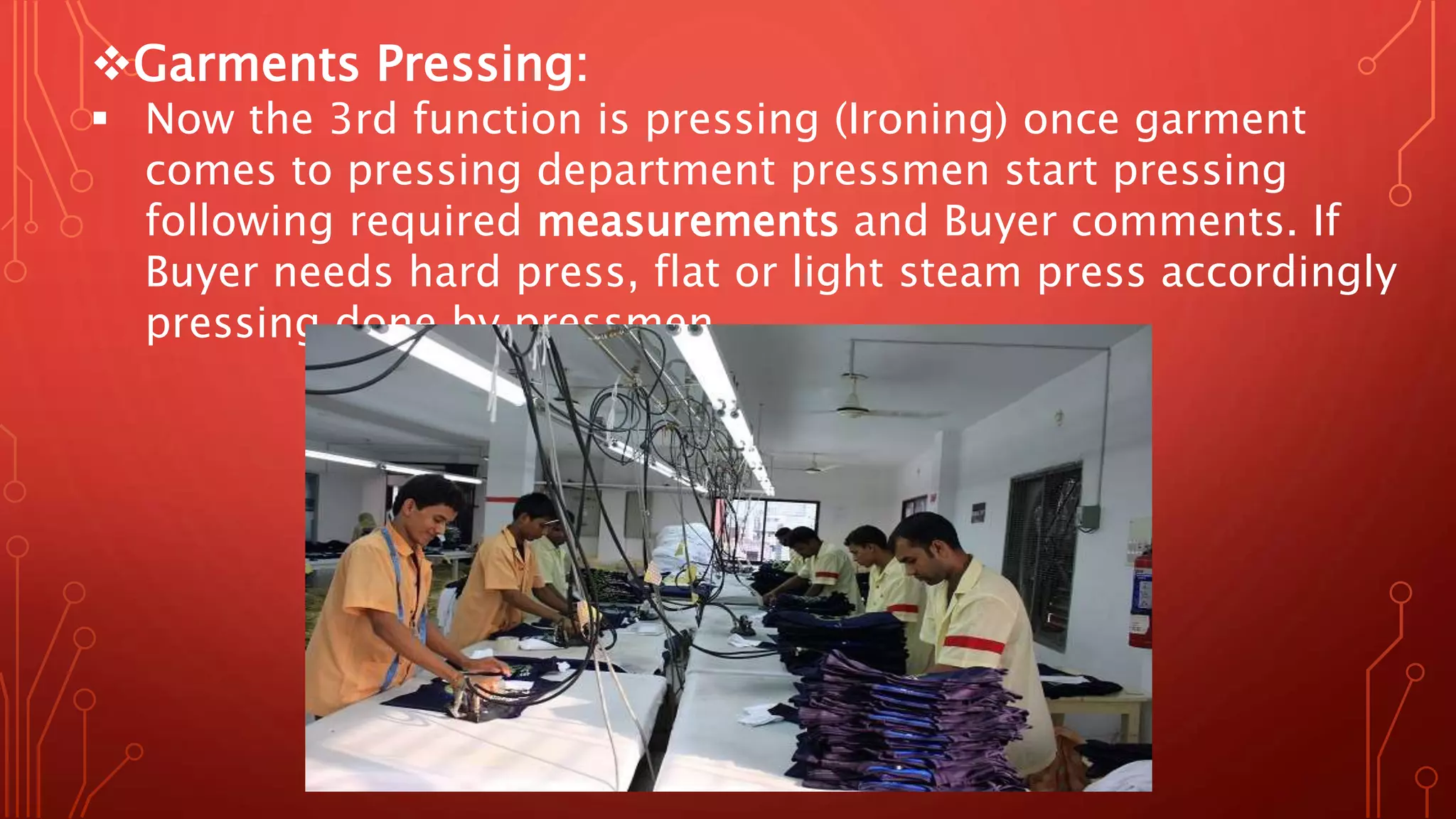 Finishing department of a garments industry | PPTX