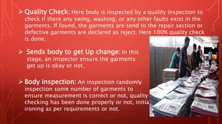 Finishing department of a garments industry | PPTX