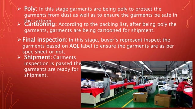 Finishing department of a garments industry | PPTX