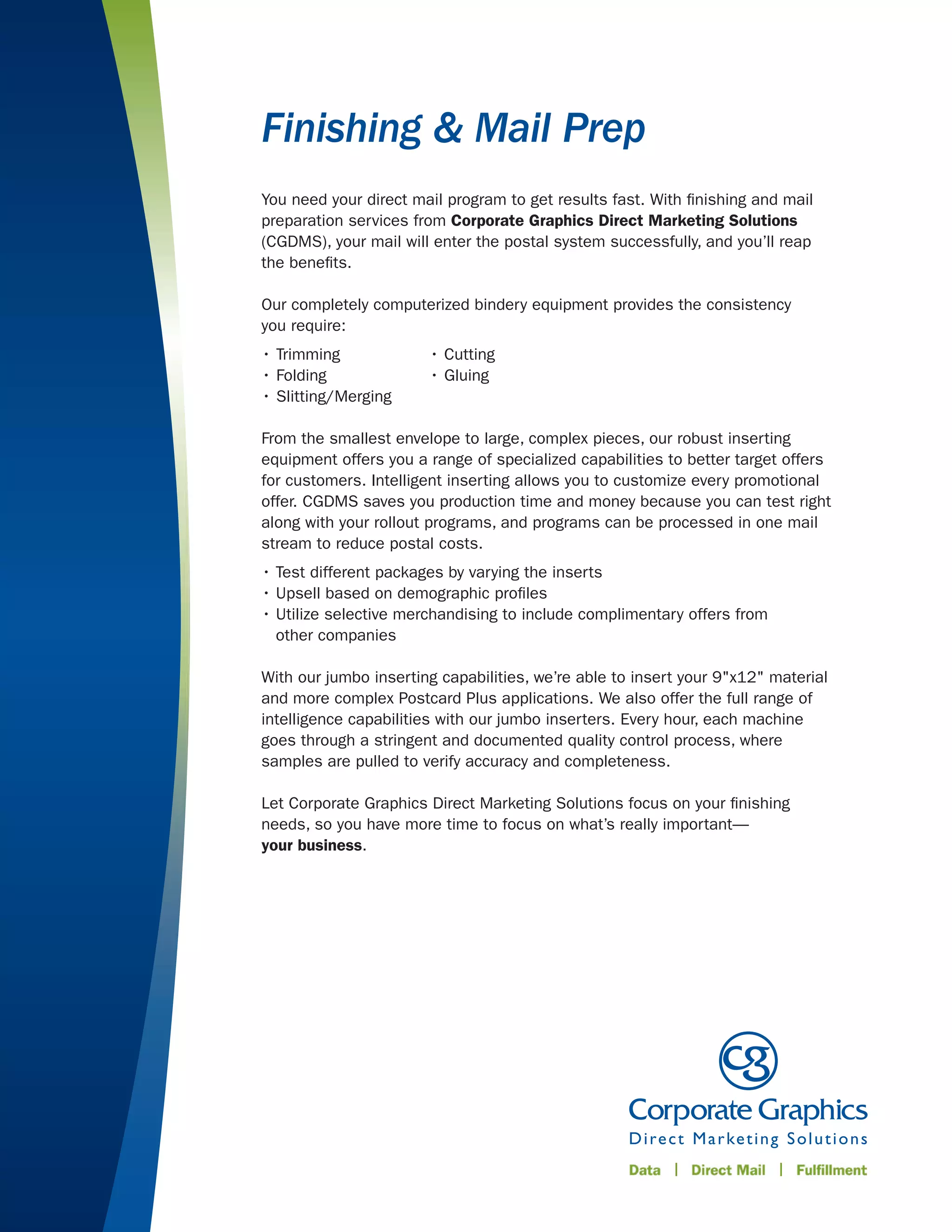 Finishing Mail Prep | PDF