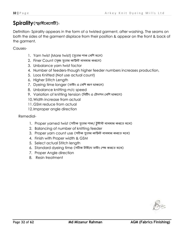 Fabrics Finishing Manual ( Arkey Knit Dyeing Mills Ltd) | PDF ...