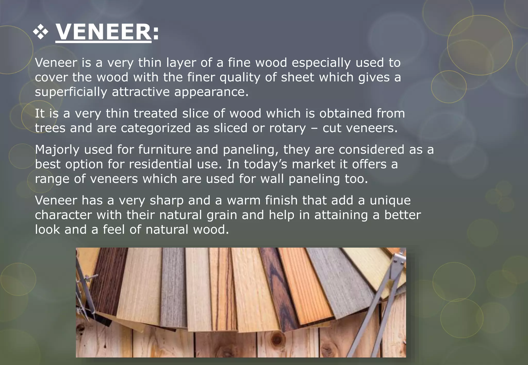 LAMINATES AND VENEER | PPTX