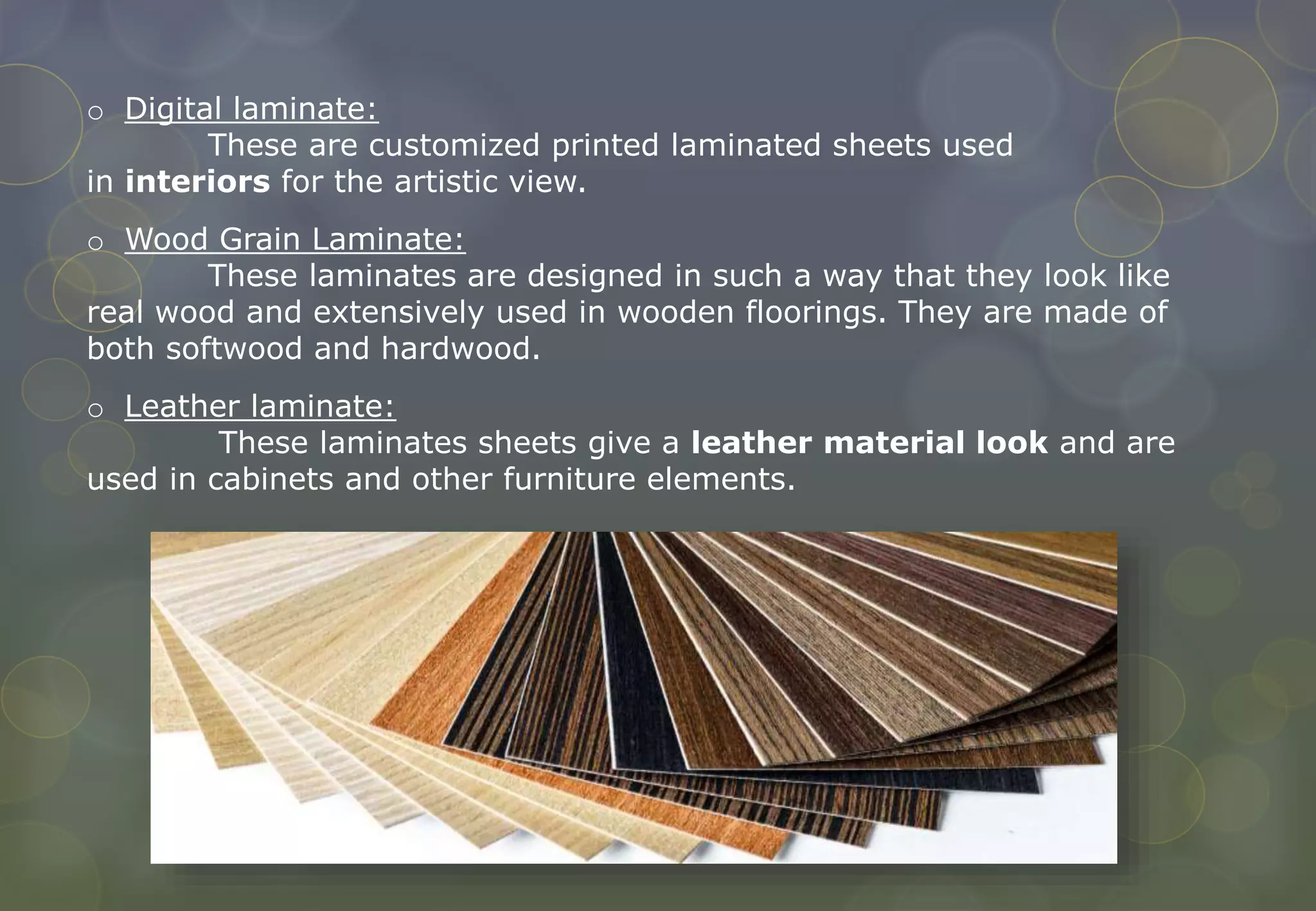 LAMINATES AND VENEER | PPTX