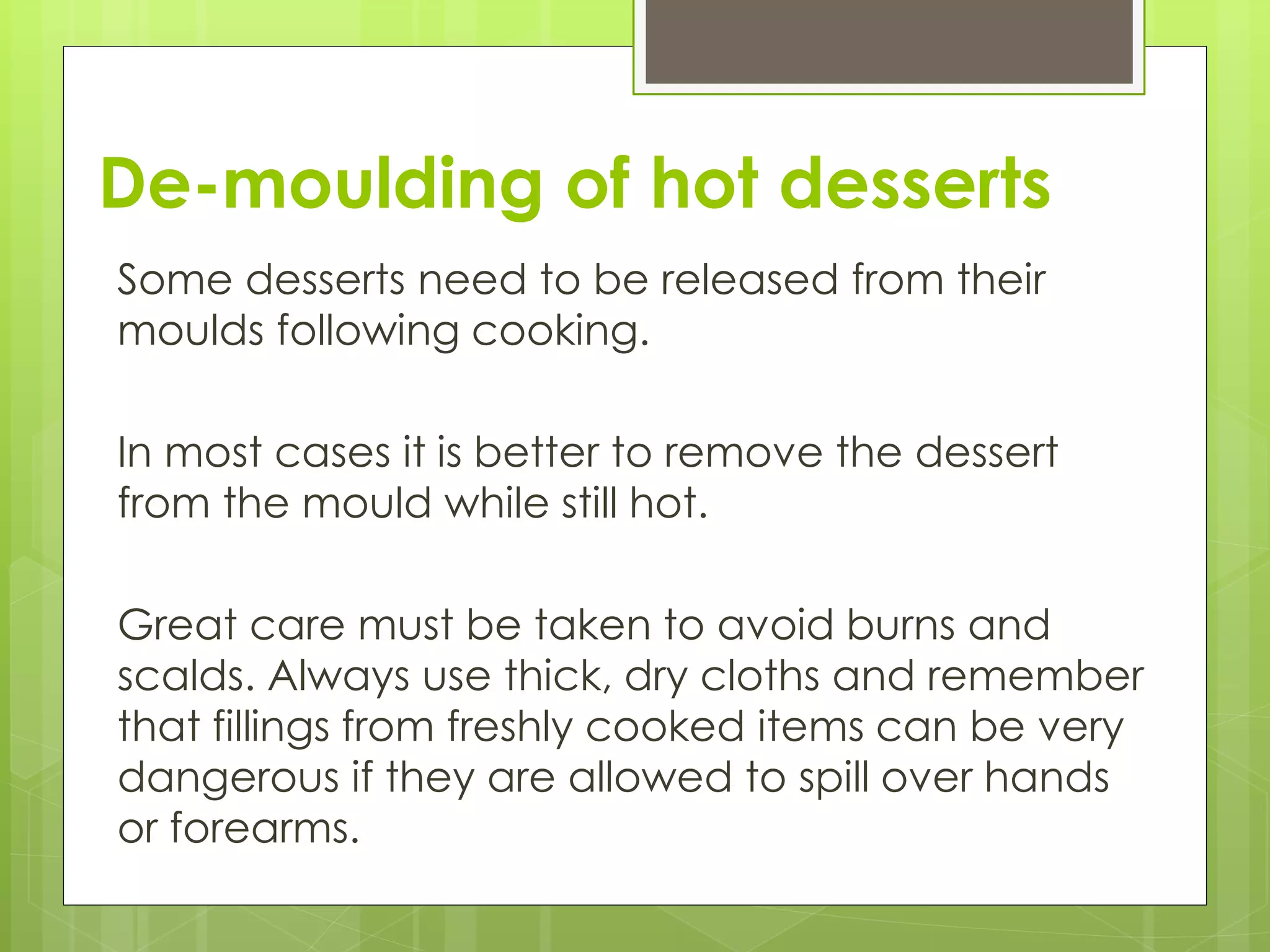 Finishing methods applied to hot and cold desserts | PPTX