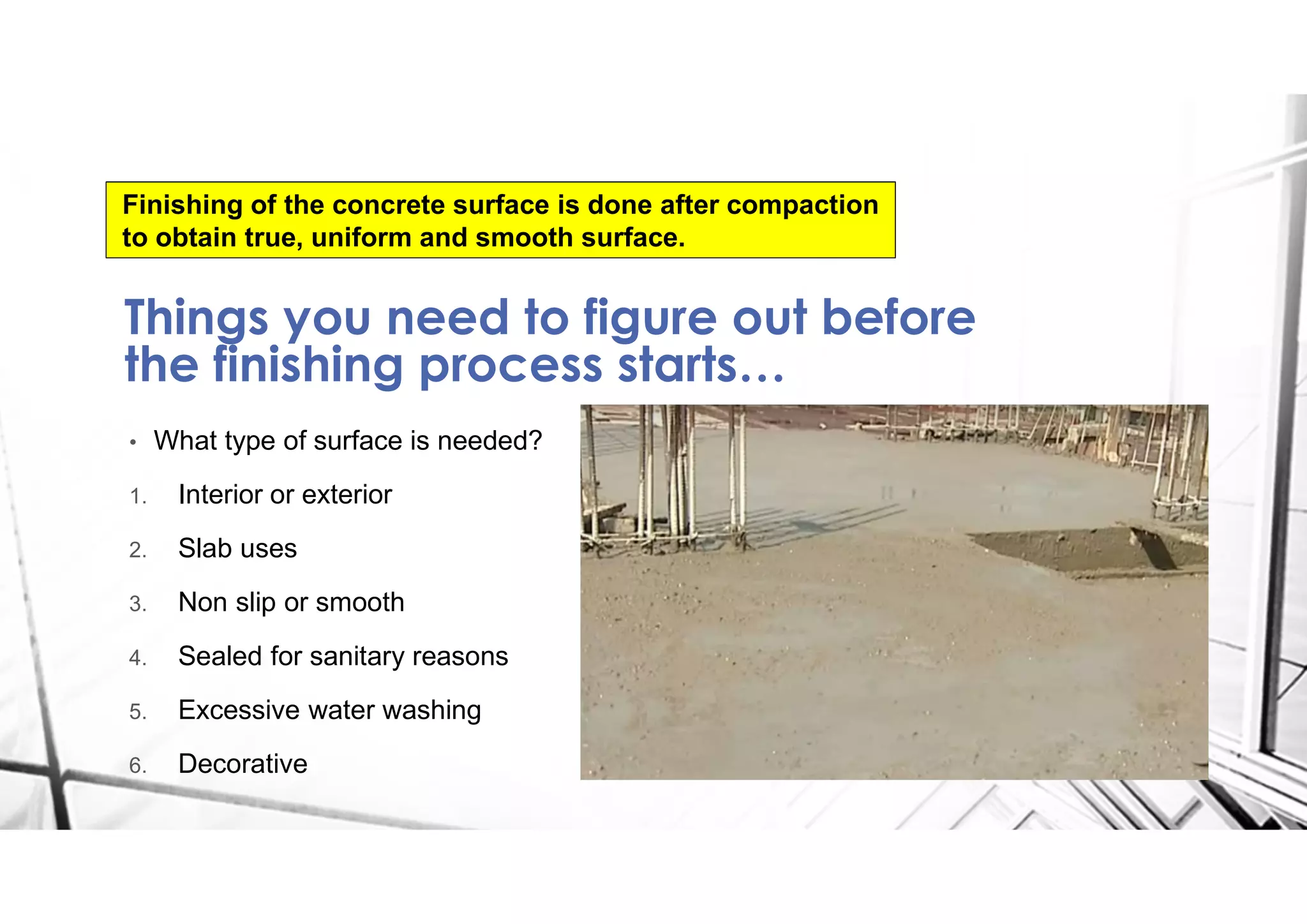 Finishing process of concrete | PDF