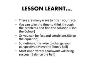 Finishikkng the race notes | PPT