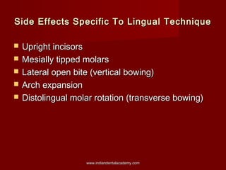 Finishing with lingual appliances /certified fixed orthodontic courses ...