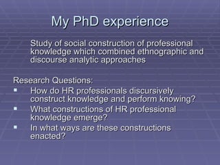 PhD Seminar 2009: finishing your PhD | PPT