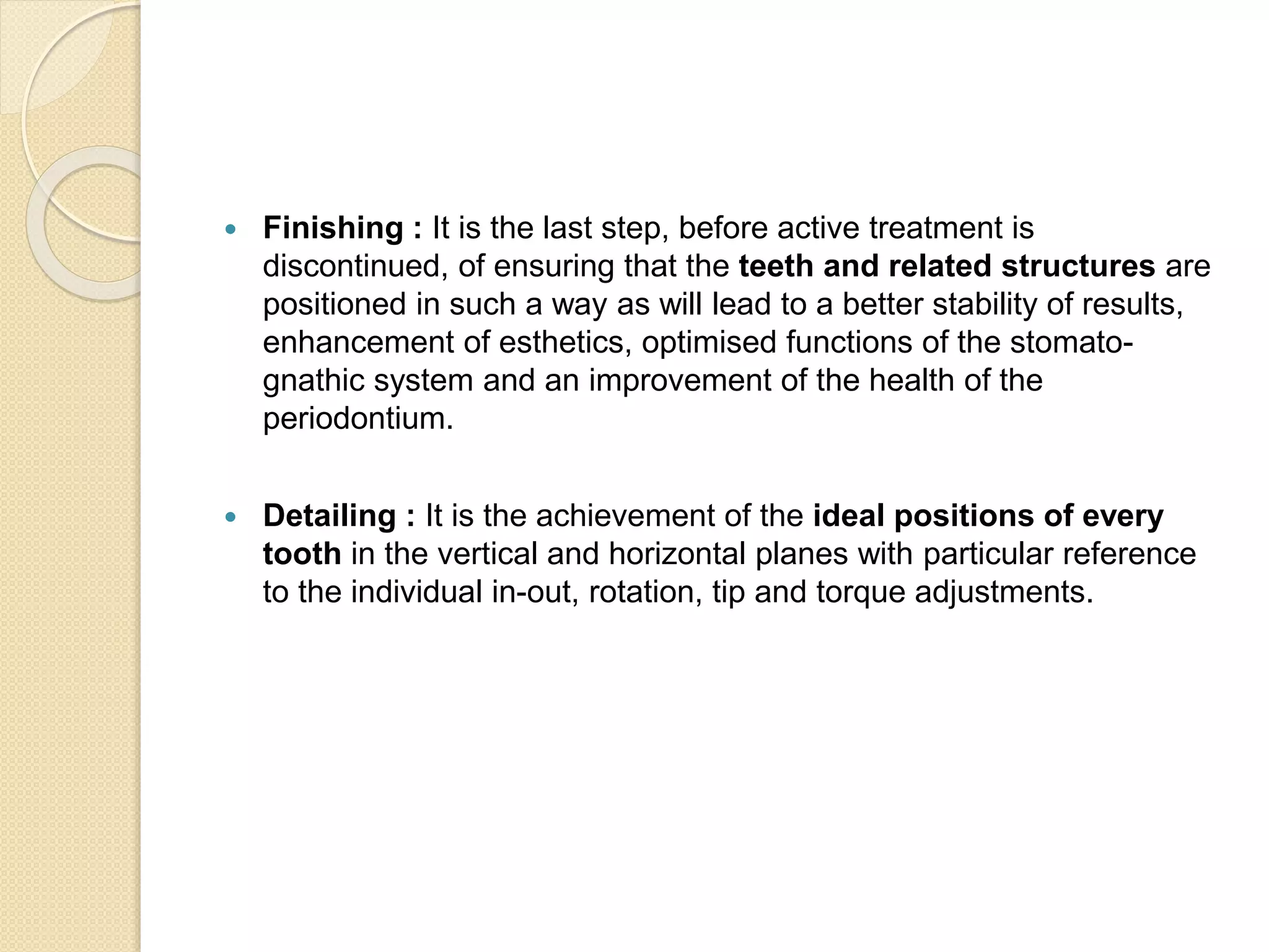 finishing and detailing in orthodontics | PPTX