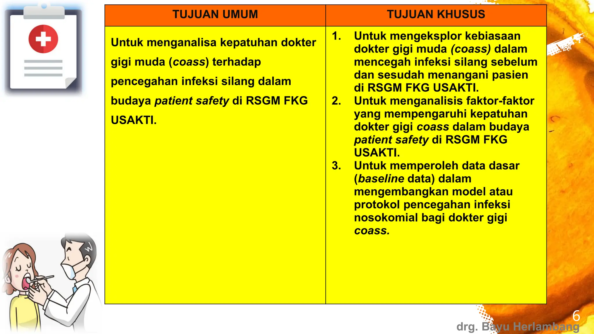 analisis penyebarang penyakit infeksi silang pada dokter gigi muda | PPTX