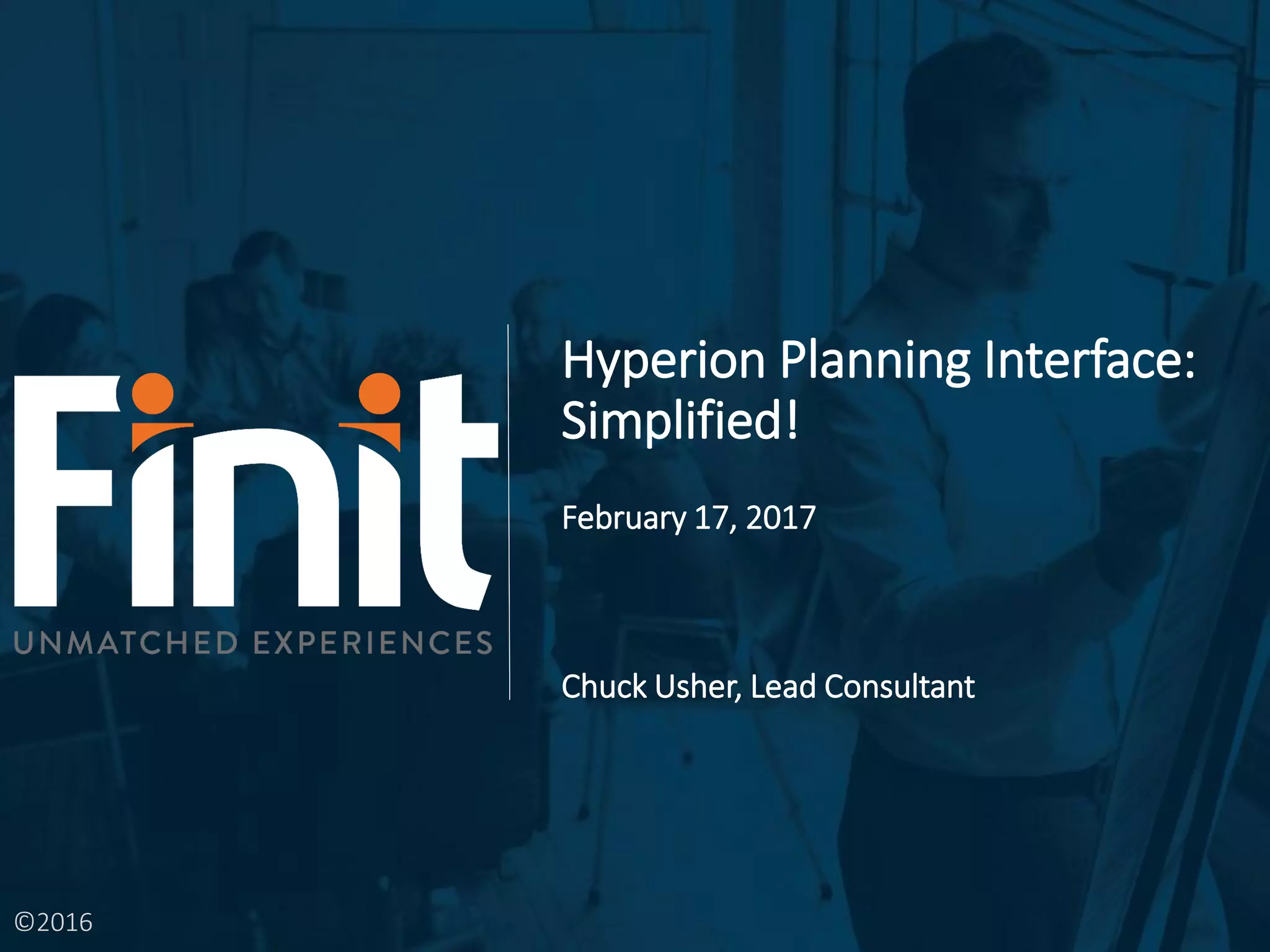 Finit Hyperion Planning & PBCS Simplified User Interface | PDF