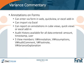 Finit OneStream - What's Possible Part II | PDF