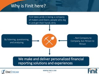 Finit OneStream - What's Possible Part II | PDF