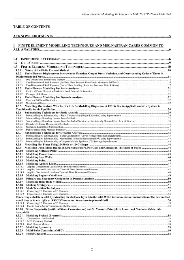 Finite element-modelling-techniques-in-msc-nastran-and-lsdyna | PDF