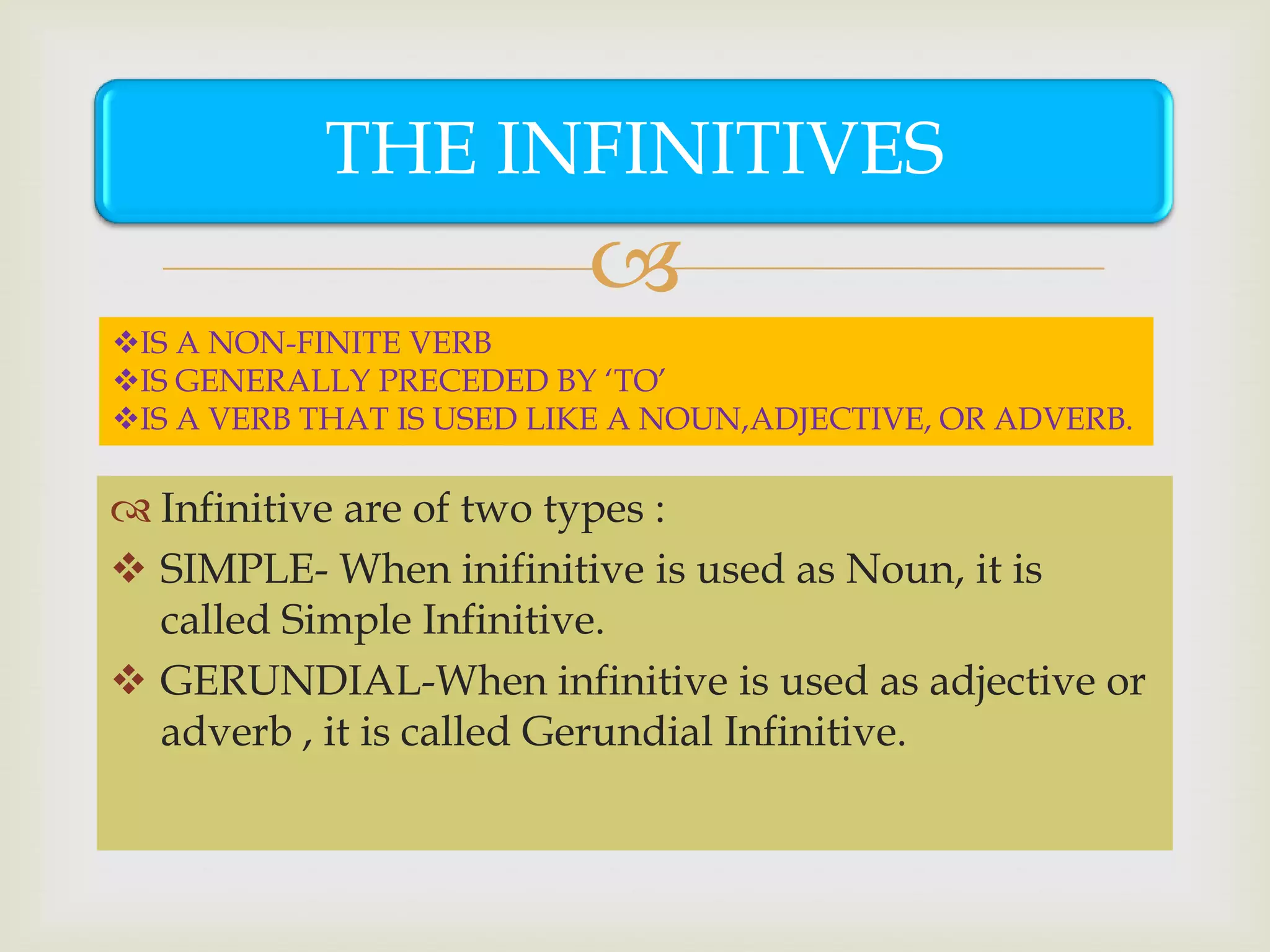 Finite and Non-finite Verbs | PPTX