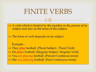 Finite and Non-finite Verbs | PPTX