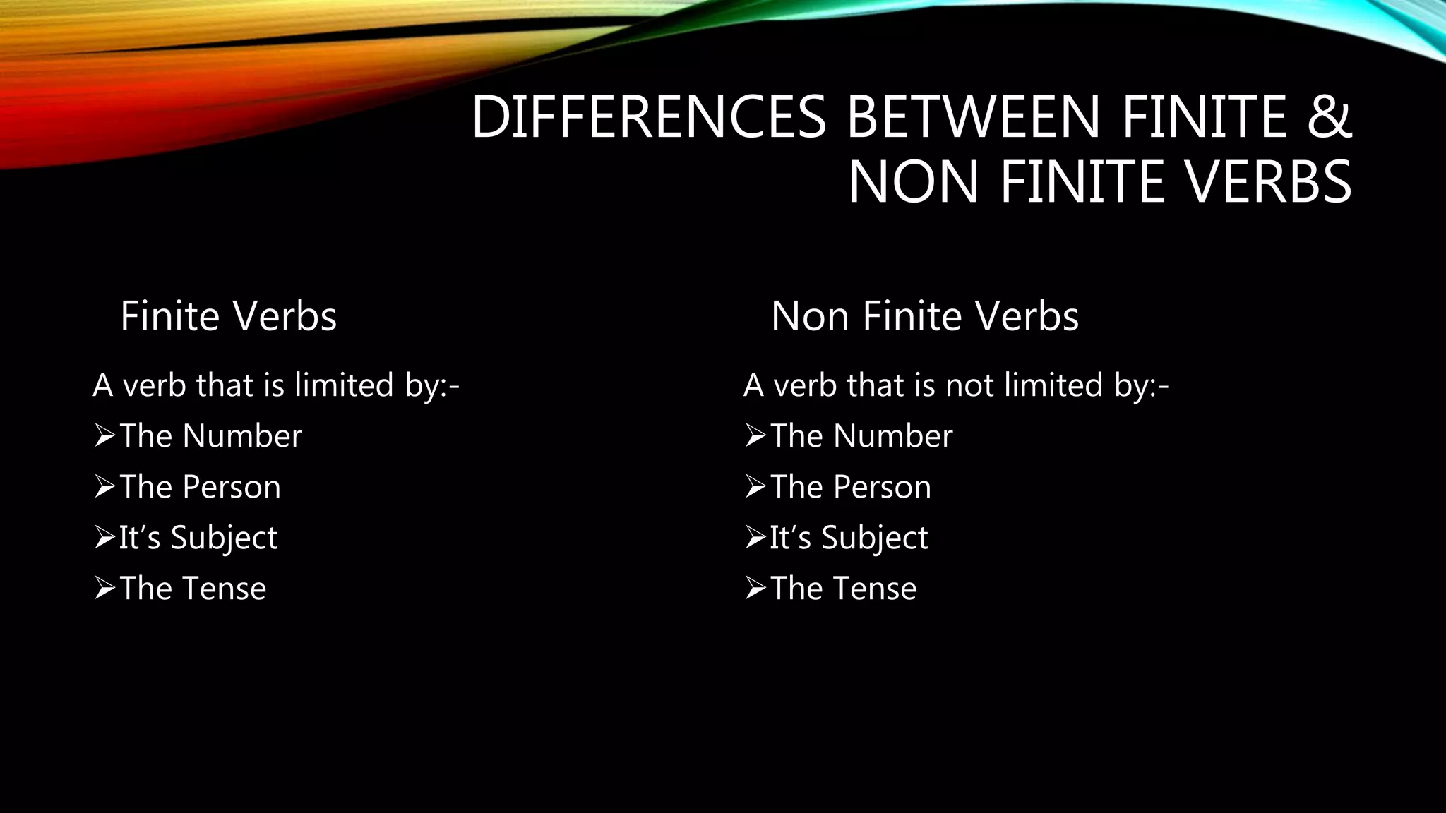 Finite and non finite verbs | PPTX