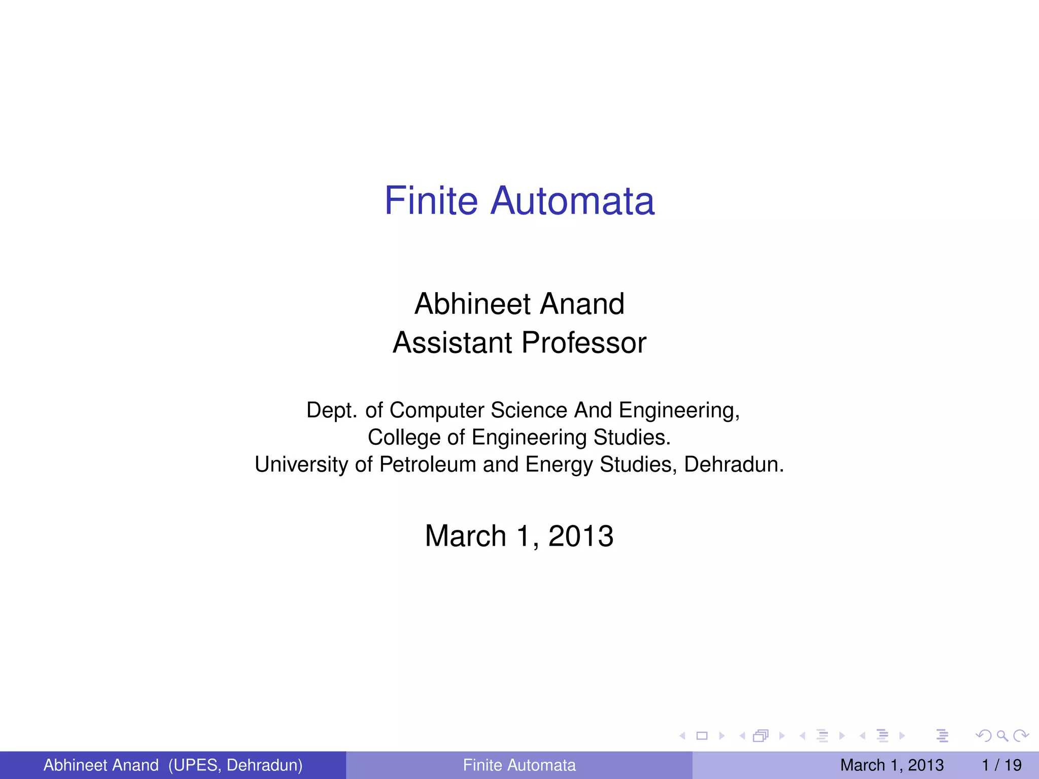 Finite automata | PDF
