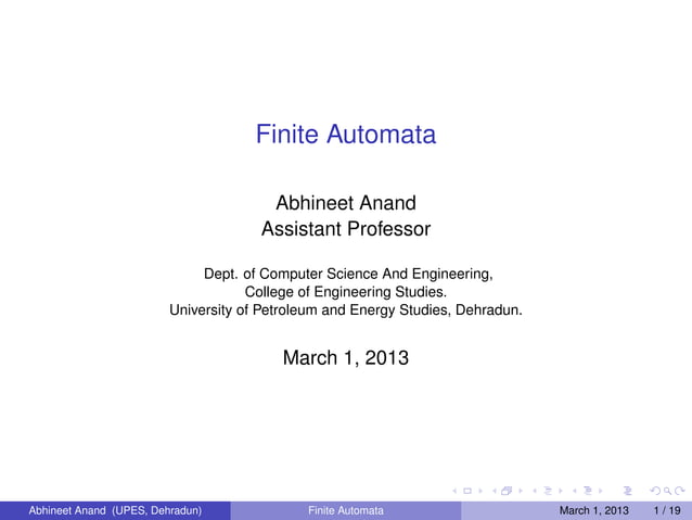 Finite automata | PPT