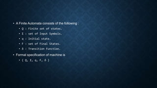 FINITE AUTOMATA | PPTX
