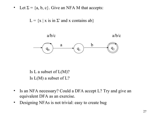 Finite automata examples | PPT | Programming Languages | Computing