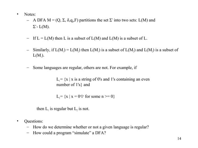 Finite automata examples | PPT