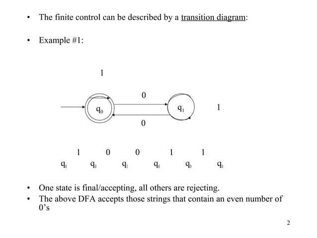 Finite automata examples | PPT