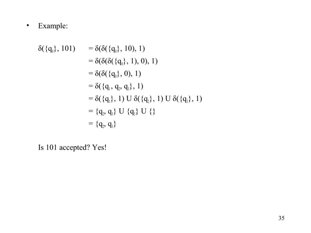 Finite automata examples | PPT