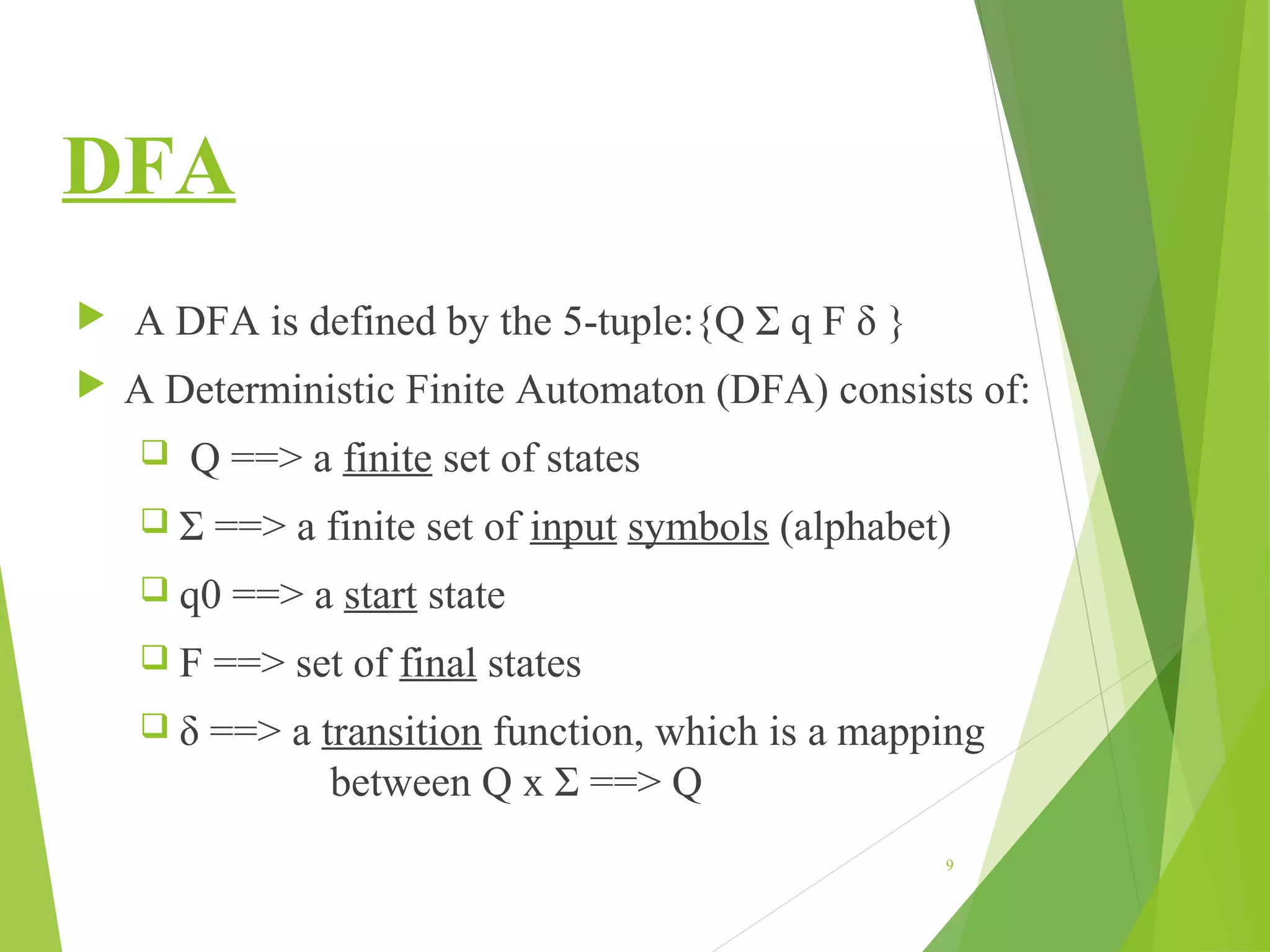 Regular expression with DFA | PPT