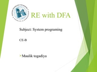 Regular expression with DFA | PPT