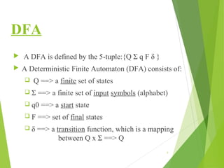 Regular expression with DFA | PPT