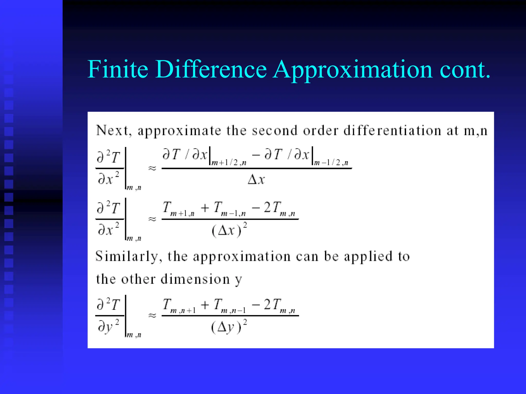 Finite Difference Using Numerical Methodppt Physics Science