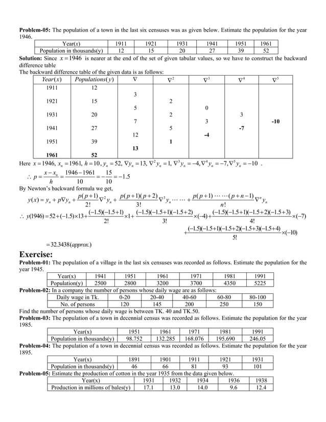 Finite difference & interpolation | PDF