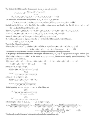 Finite difference & interpolation | PDF