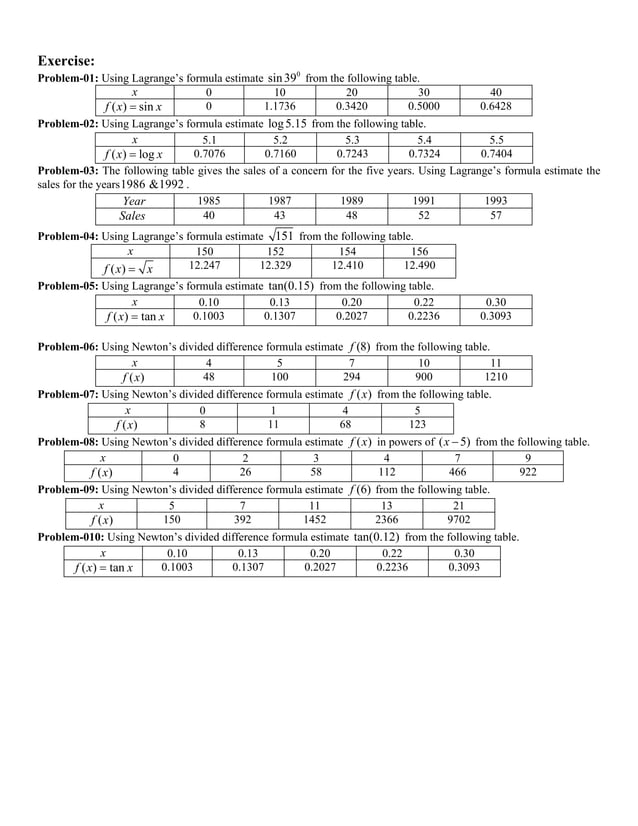 Finite difference & interpolation | PDF