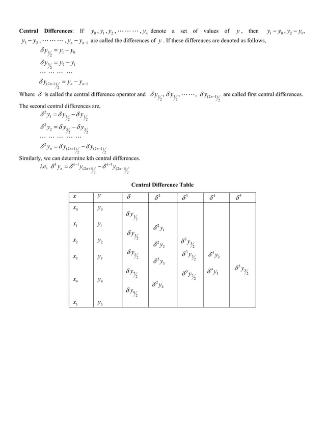 Finite difference & interpolation | PDF