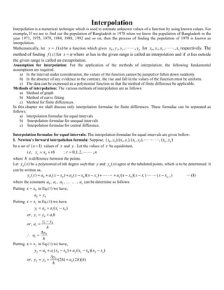 Finite difference & interpolation | PDF