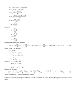Finite difference & interpolation | PDF