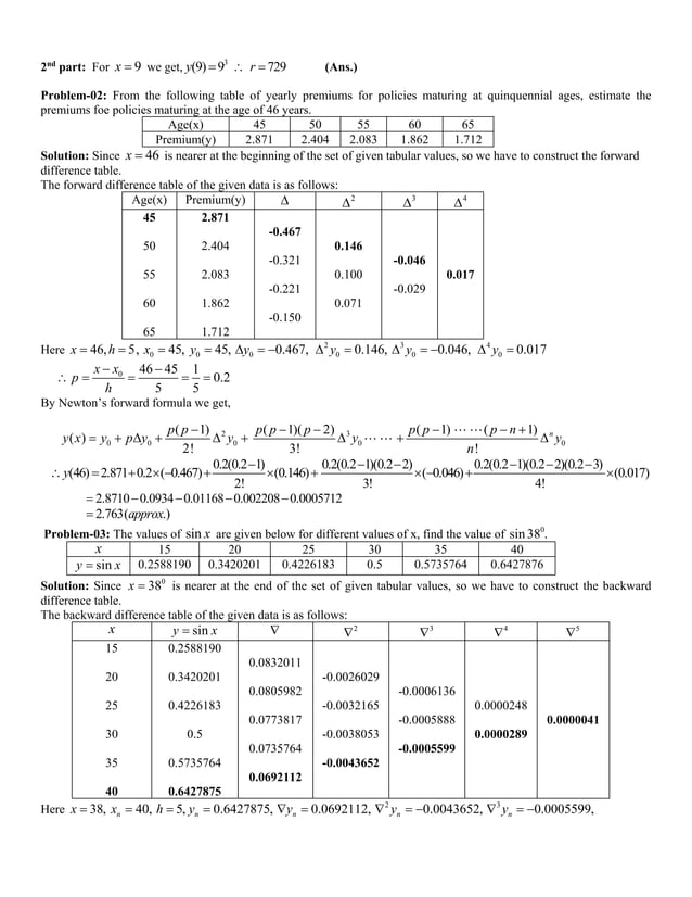 Finite difference & interpolation | PDF