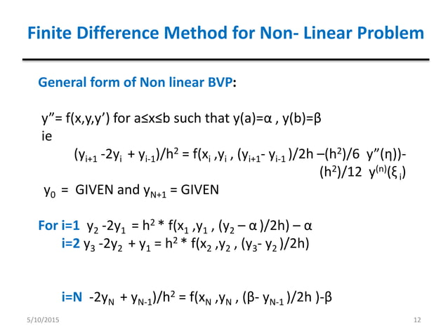 Finite difference method | PPTX