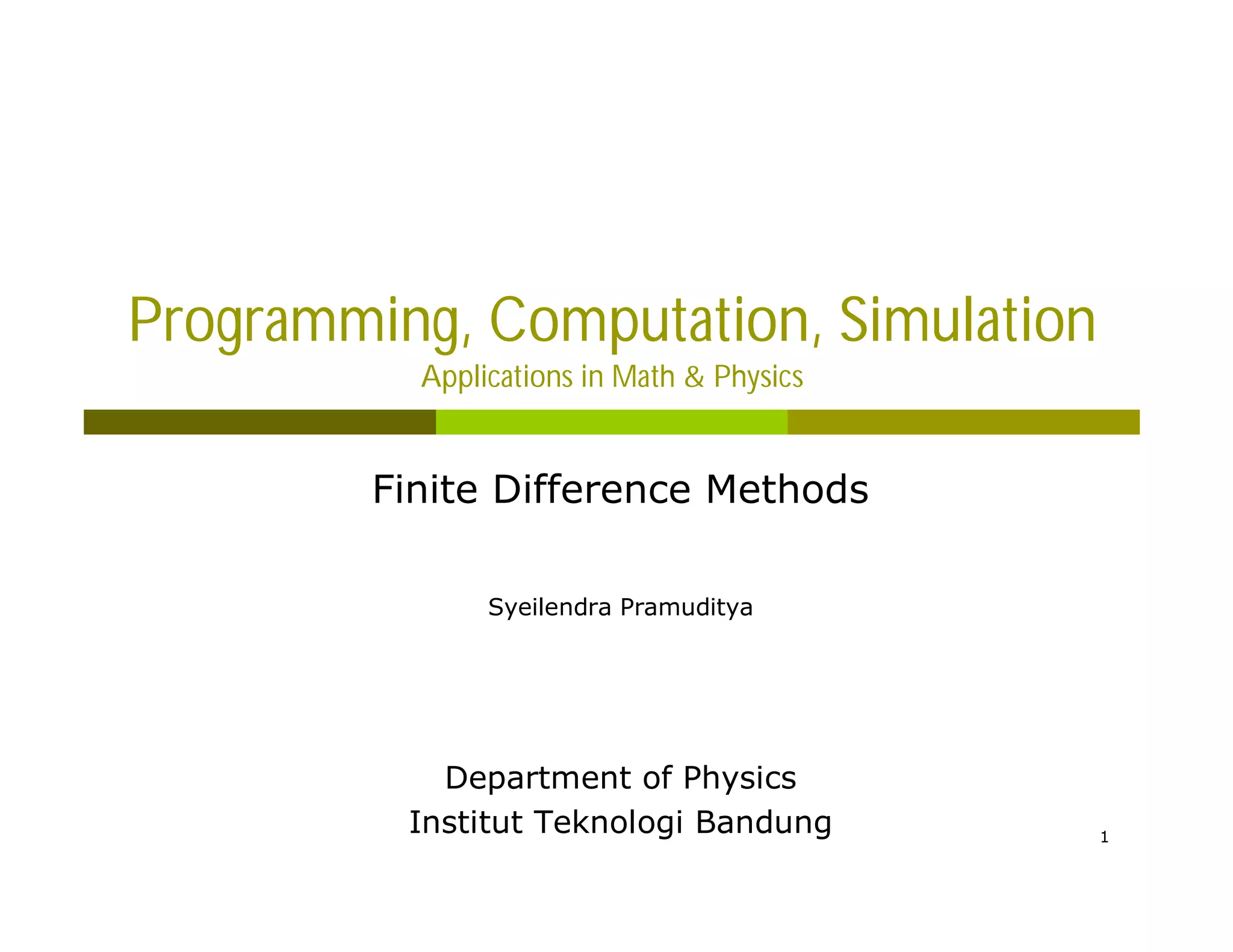 Finite Difference Method | PDF